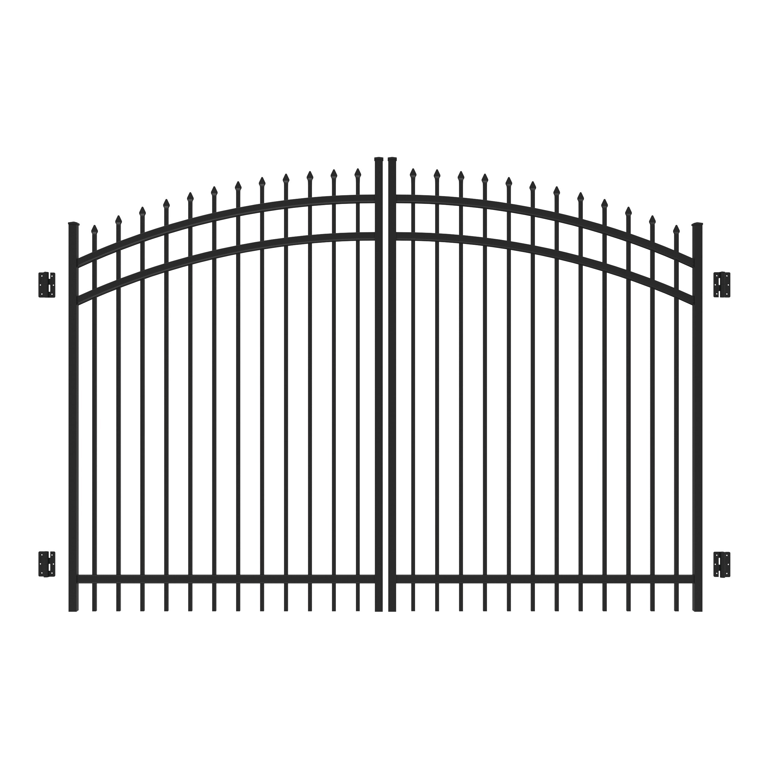 Freedom Providence 6-ft H x 10-ft W Black Aluminum Spaced Picket Arche ...