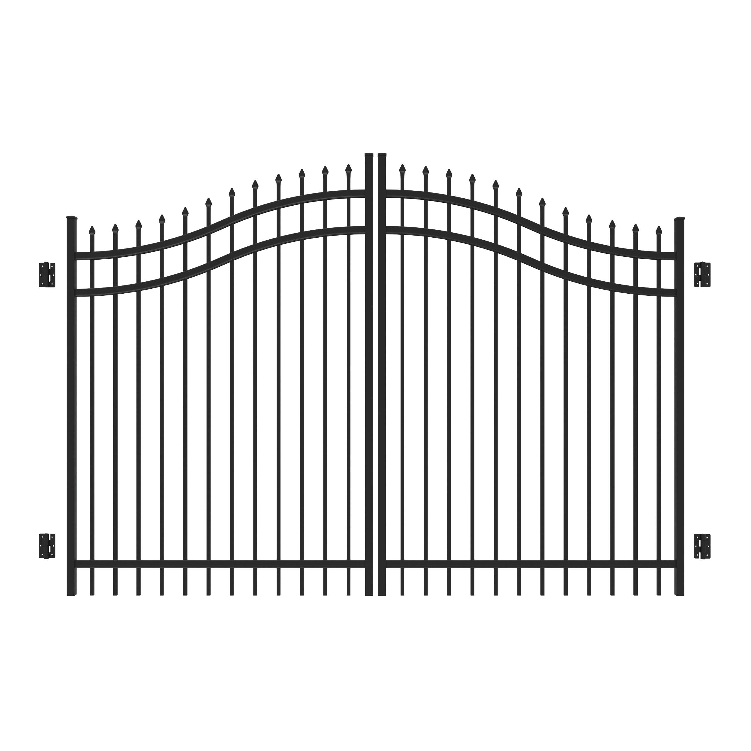 Freedom Providence 6-ft H x 10-ft W Black Aluminum Spaced Picket Arche ...
