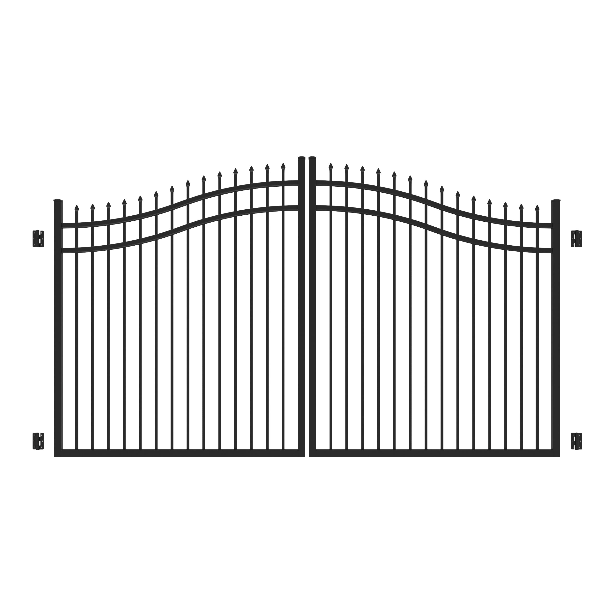 Freedom Providence 6-ft H x 12-ft W Black Aluminum Spaced Picket Arche ...