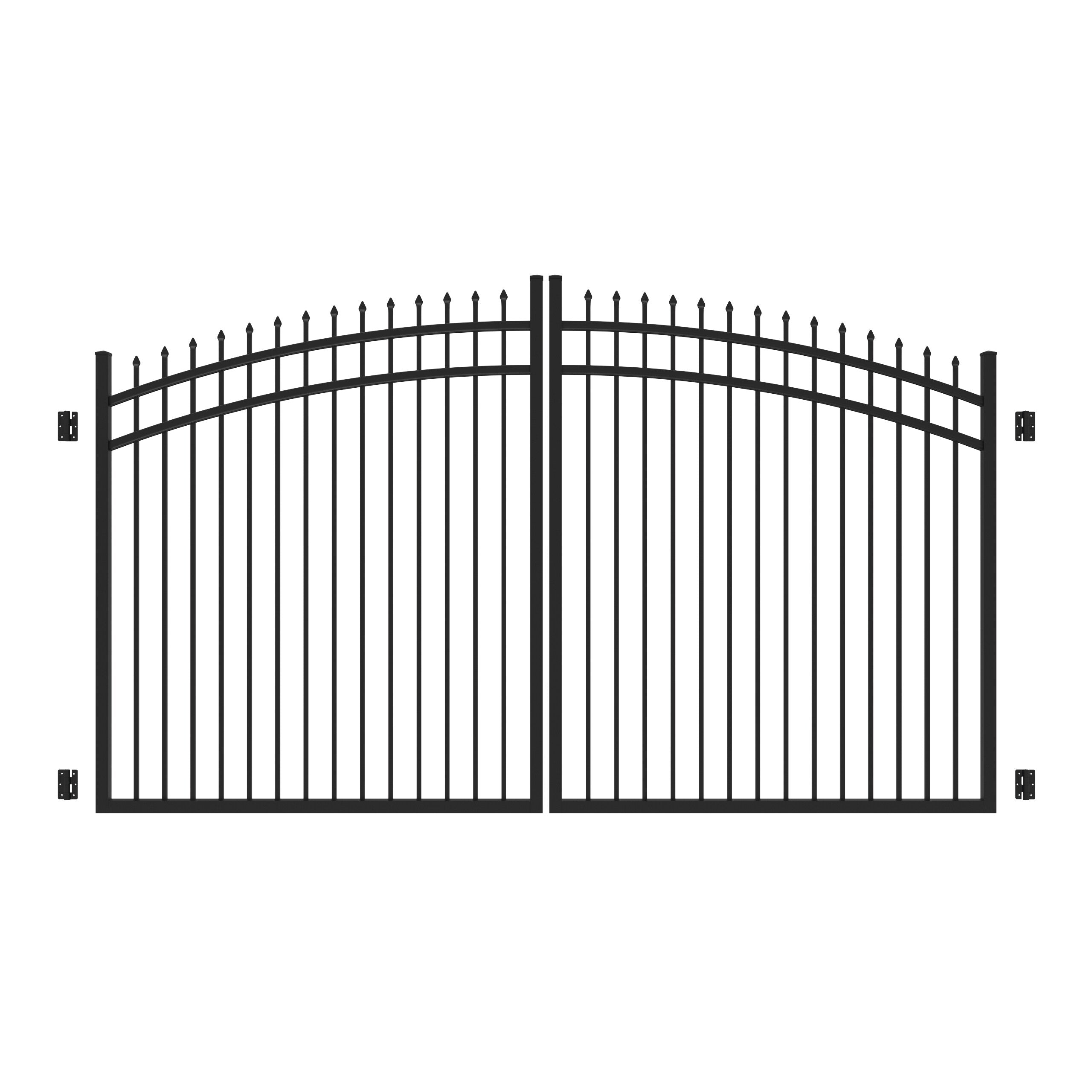 Freedom Providence 6-ft H x 12-ft W Black Aluminum Spaced Picket Arche ...
