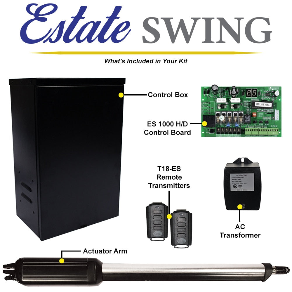 Estate Swing 16-ft Dual Swing Universal Battery Driveway Gate Opener K ...