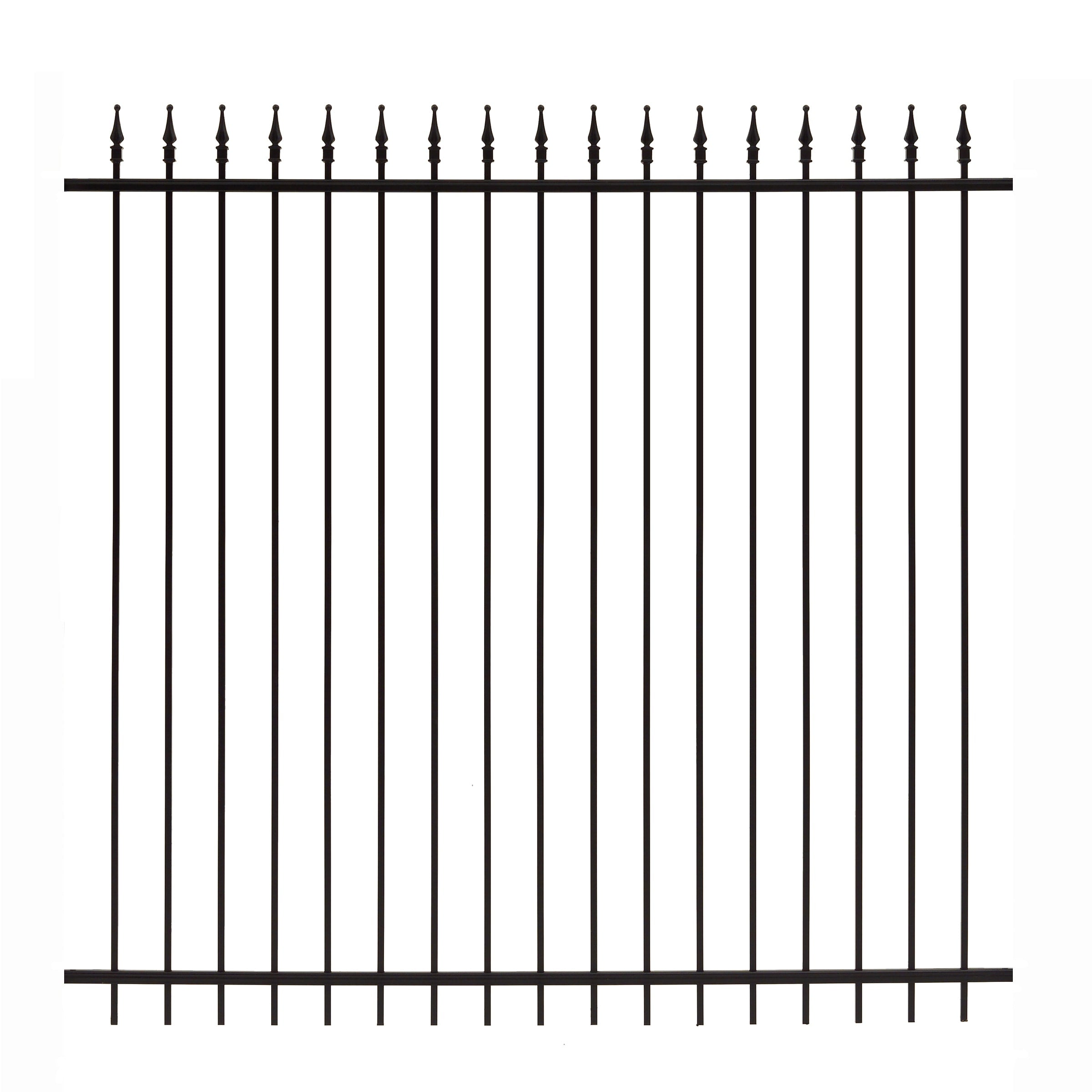 Gilpin 6-ft H x 6-ft W Black Steel Spaced Picket Square-top Decorative ...