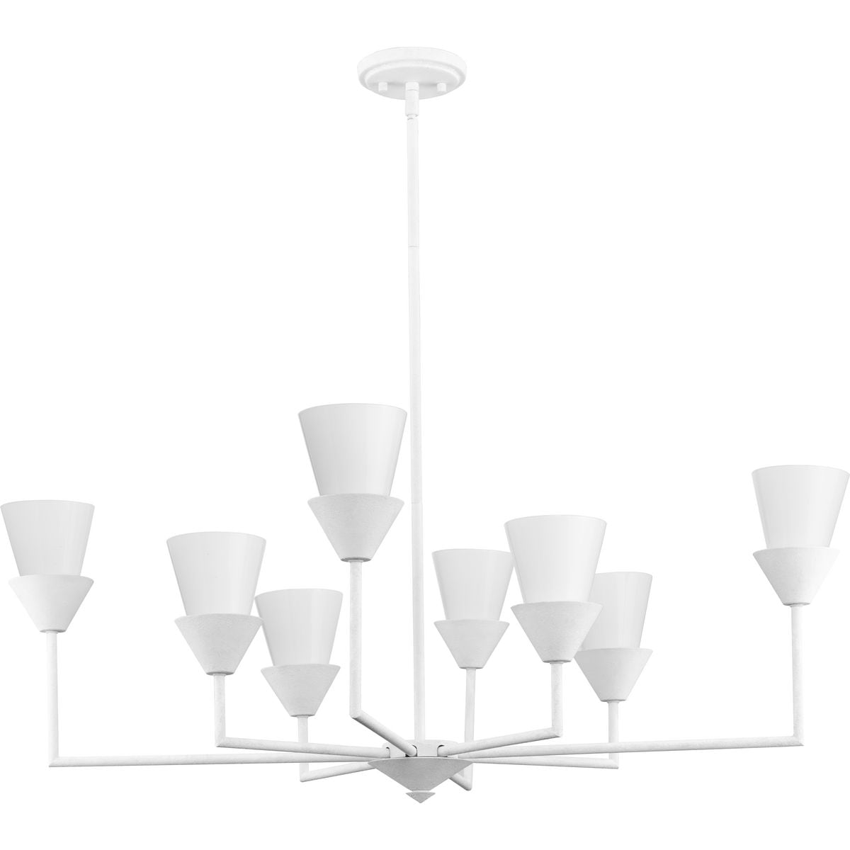 Progress Lighting Pinellas 8-Light White Modern/Contemporary Chandelie ...