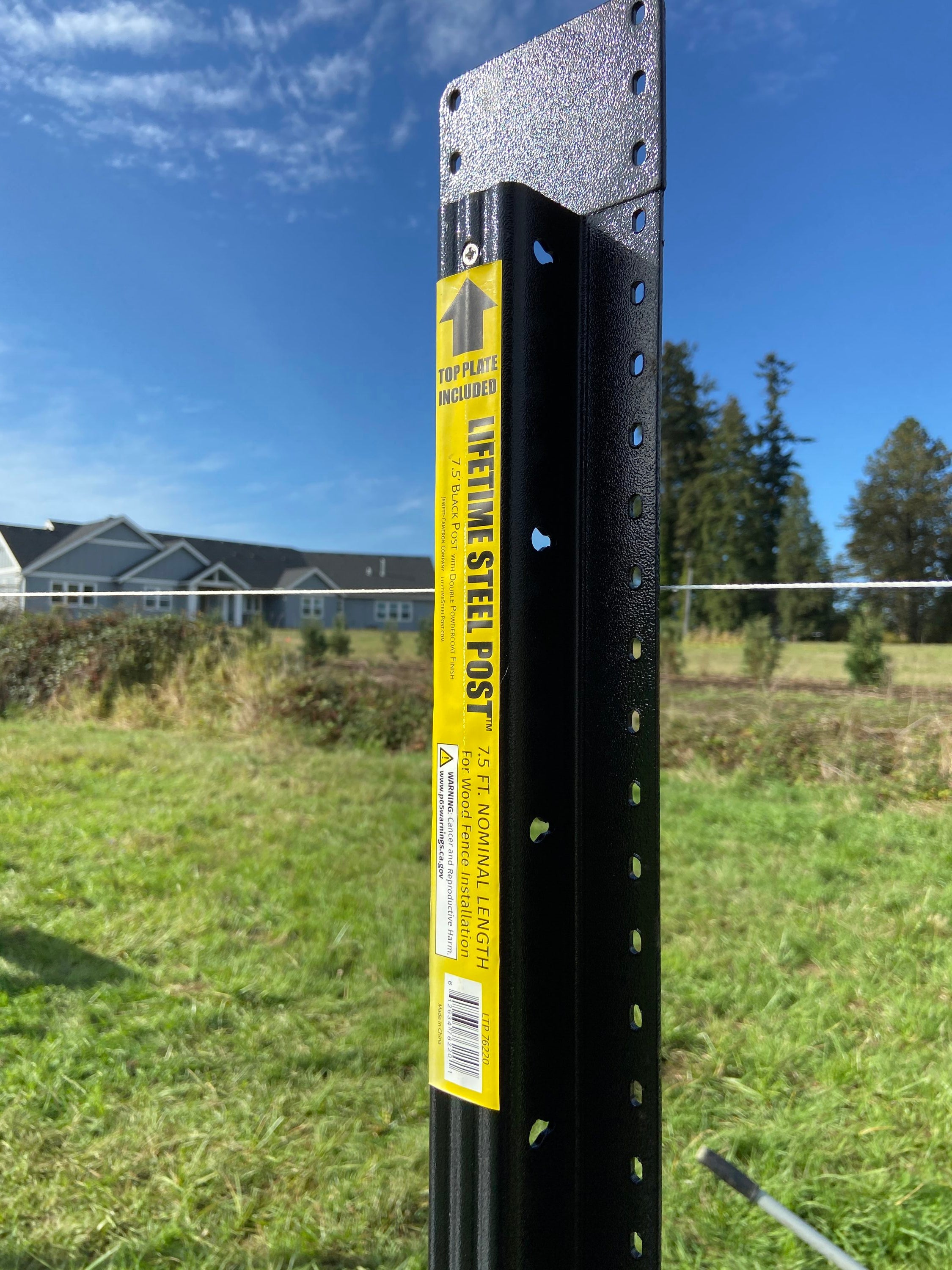 Lifetime Steel Post 7-ft H x 4-in W Black Steel Post and Rail Yard Lin ...