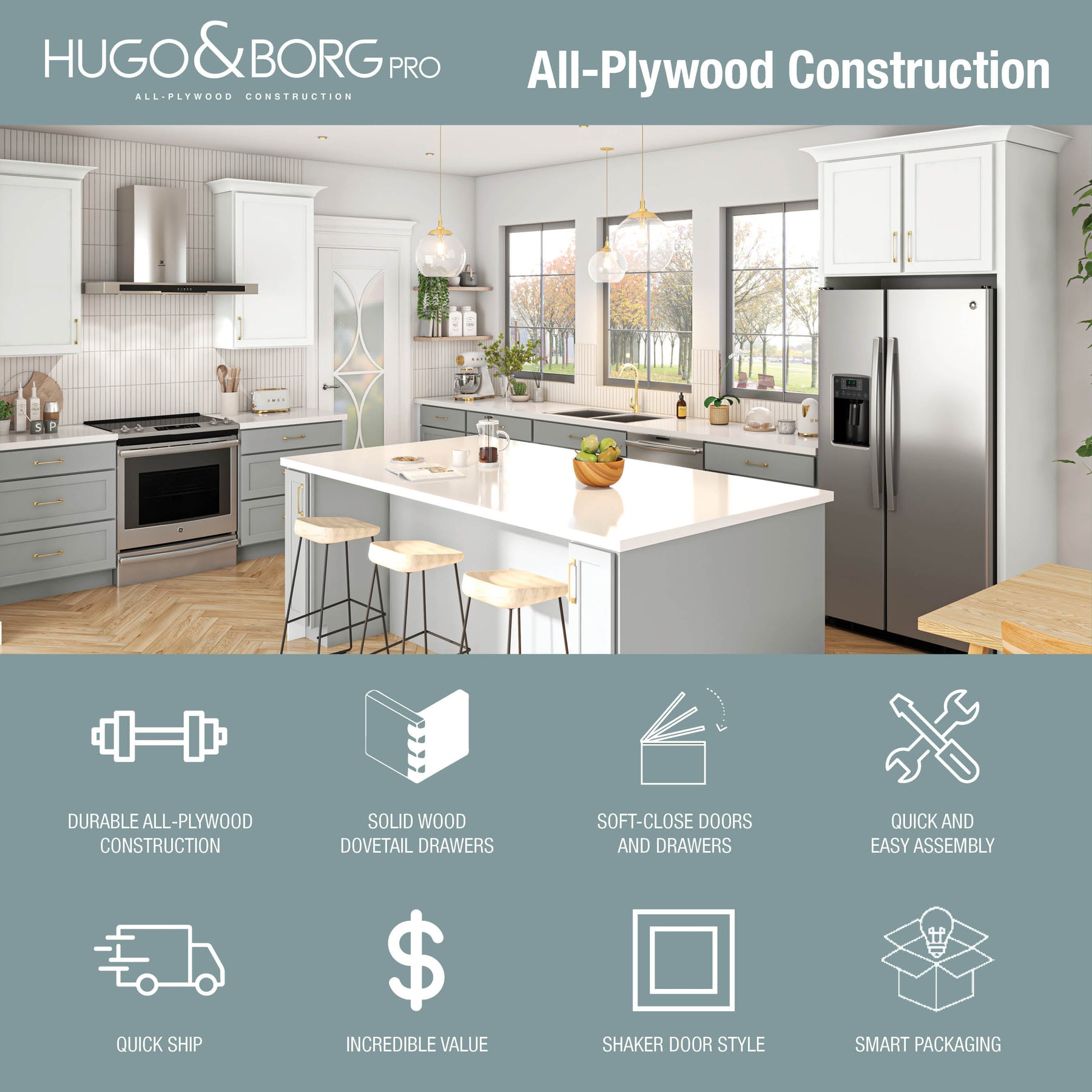 Hugo&Borg PRO Jasper 30-in W x 15-in H x 12-in D Whisper Gray Wall Rea – PROARB