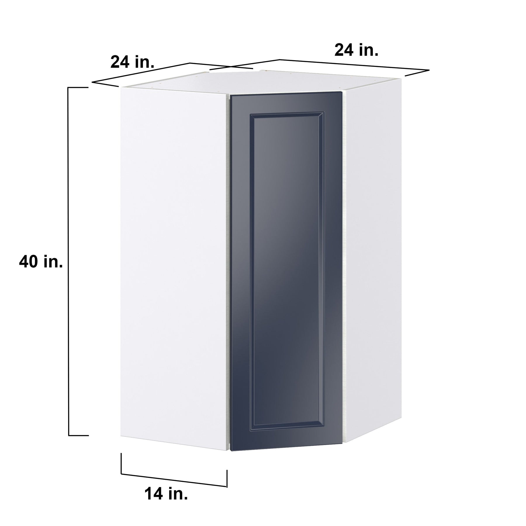 Hugo&Borg Lorette 24-in W x 40-in H x 14-in D Navy Blue Diagonal Corne ...