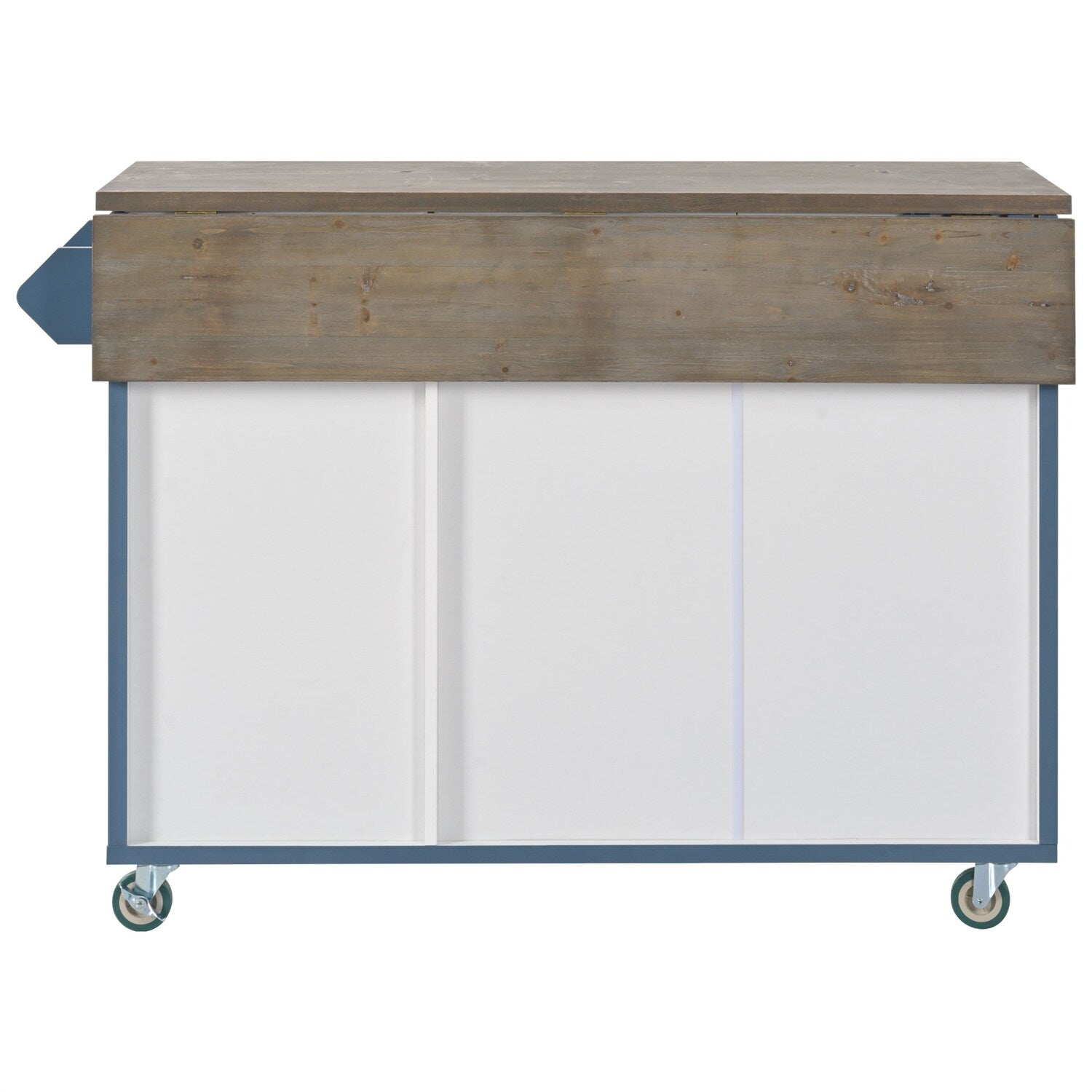 BABOOM Blue Mdf Base with Wood Top Rolling Kitchen Island (25.7-in x 5 ...