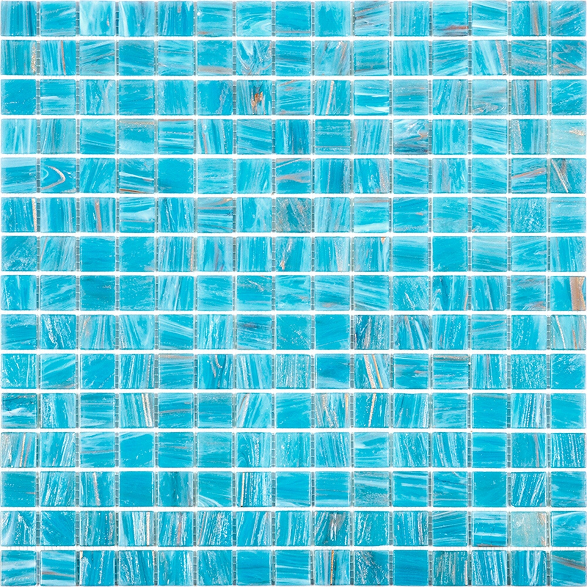 Apollo Tile Celestial Vivid Sky Blue 12-in x 12-in Glossy Glass Unifor ...