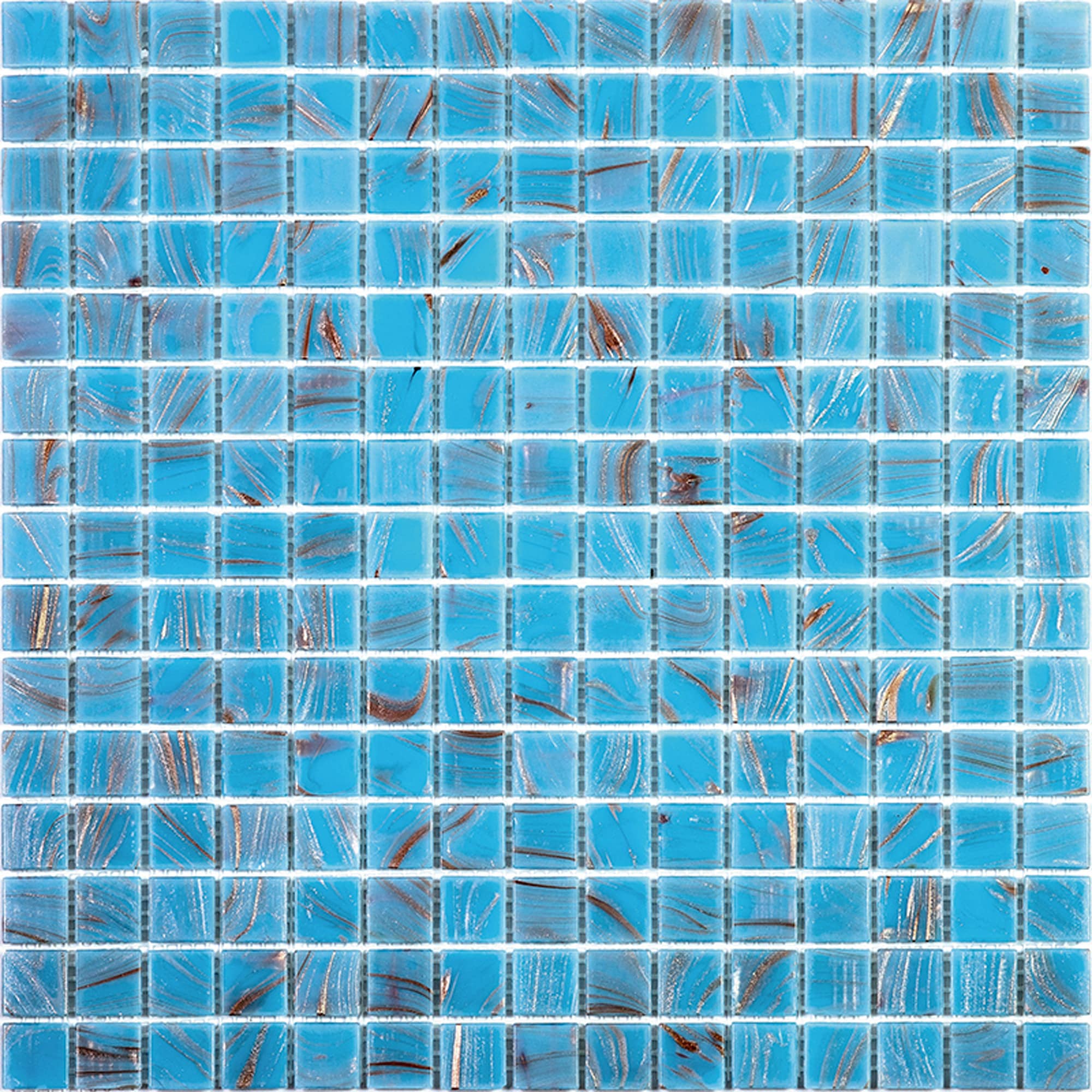 Apollo Tile Celestial Maya Blue 12-in x 12-in Glossy Glass Uniform Squ ...