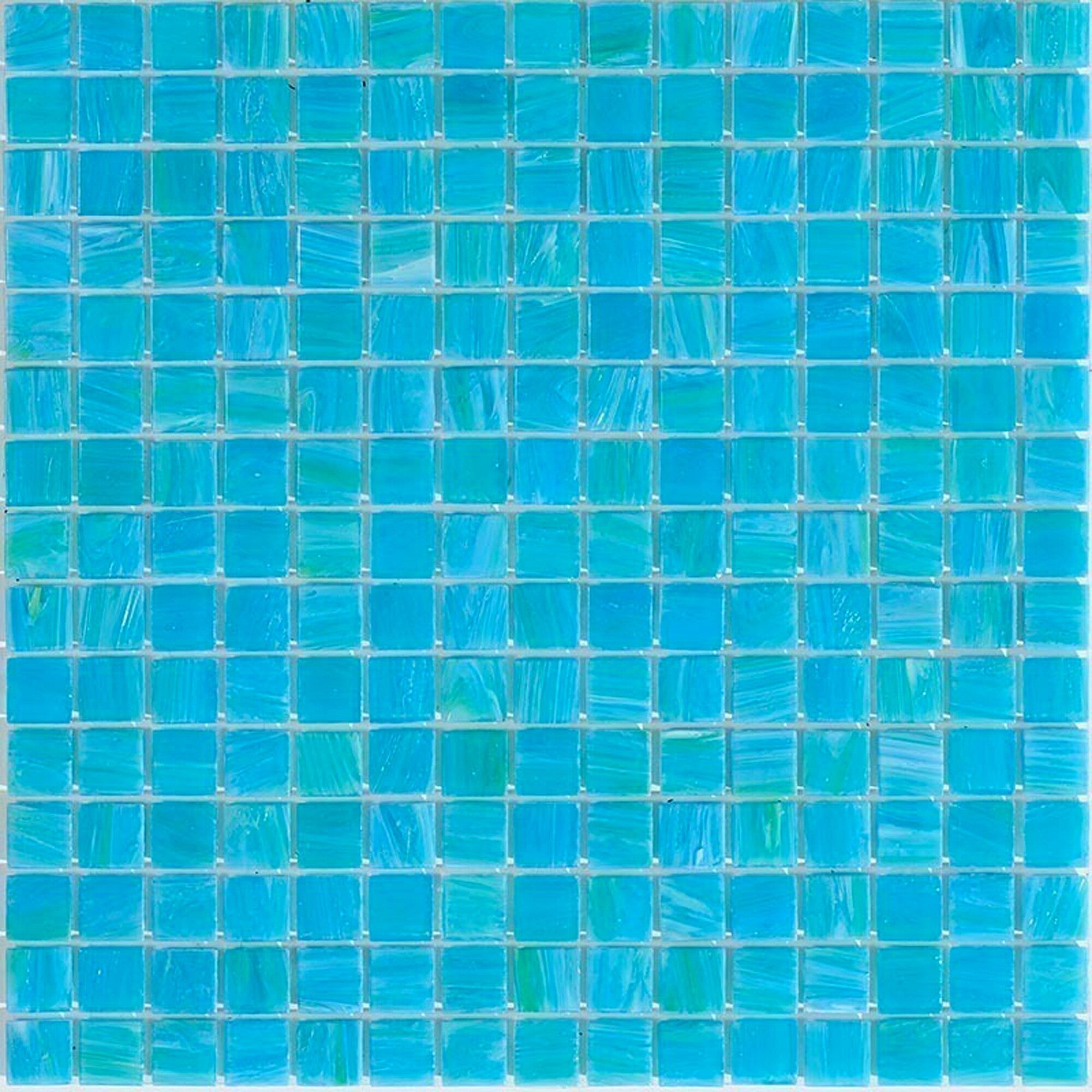Apollo Tile Celestial Blue-green 12-in x 12-in Glossy Glass Uniform Sq ...