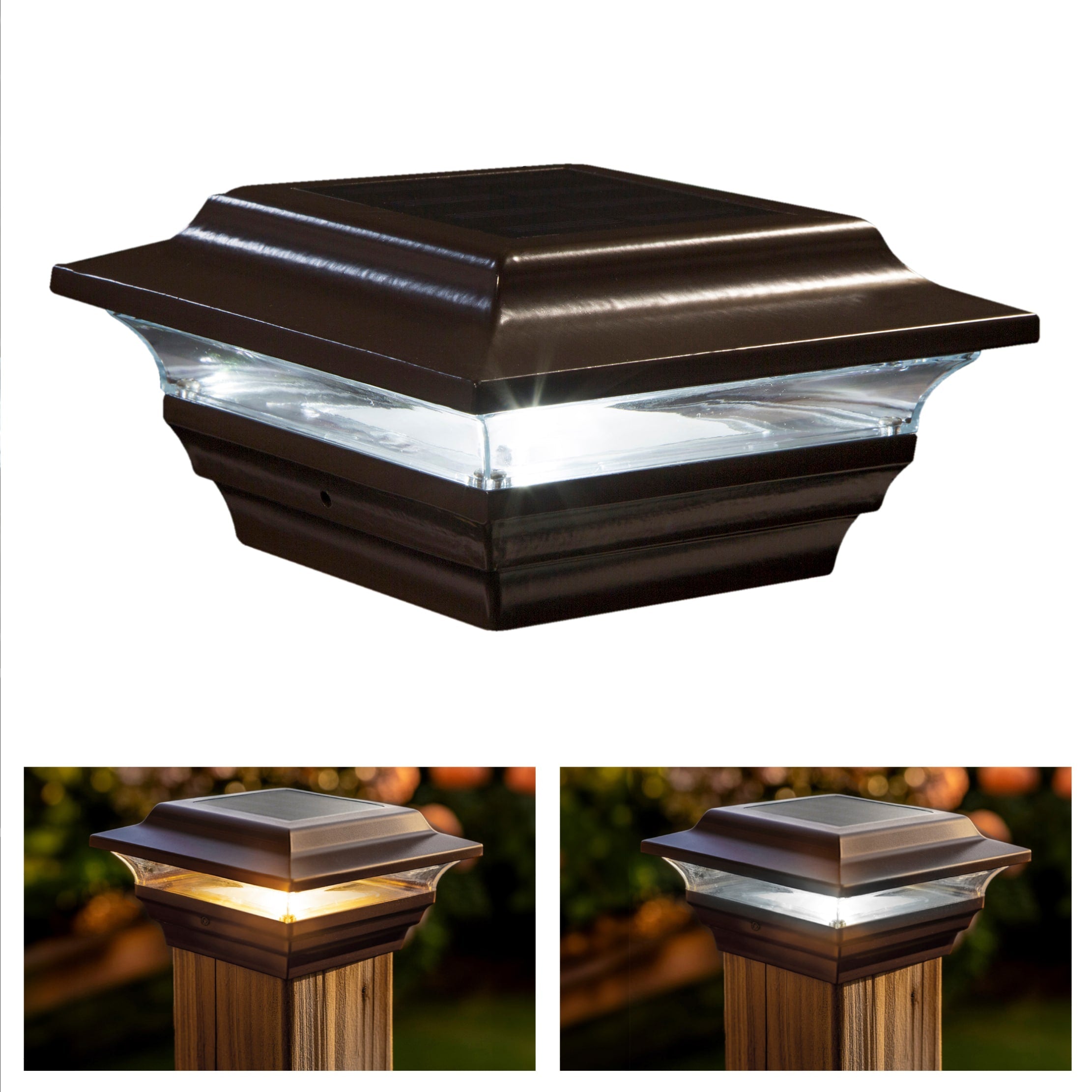 Classy Caps 4-in x 4-in 15-Lumen 1-Watt Bronze Solar LED Outdoor Post ...