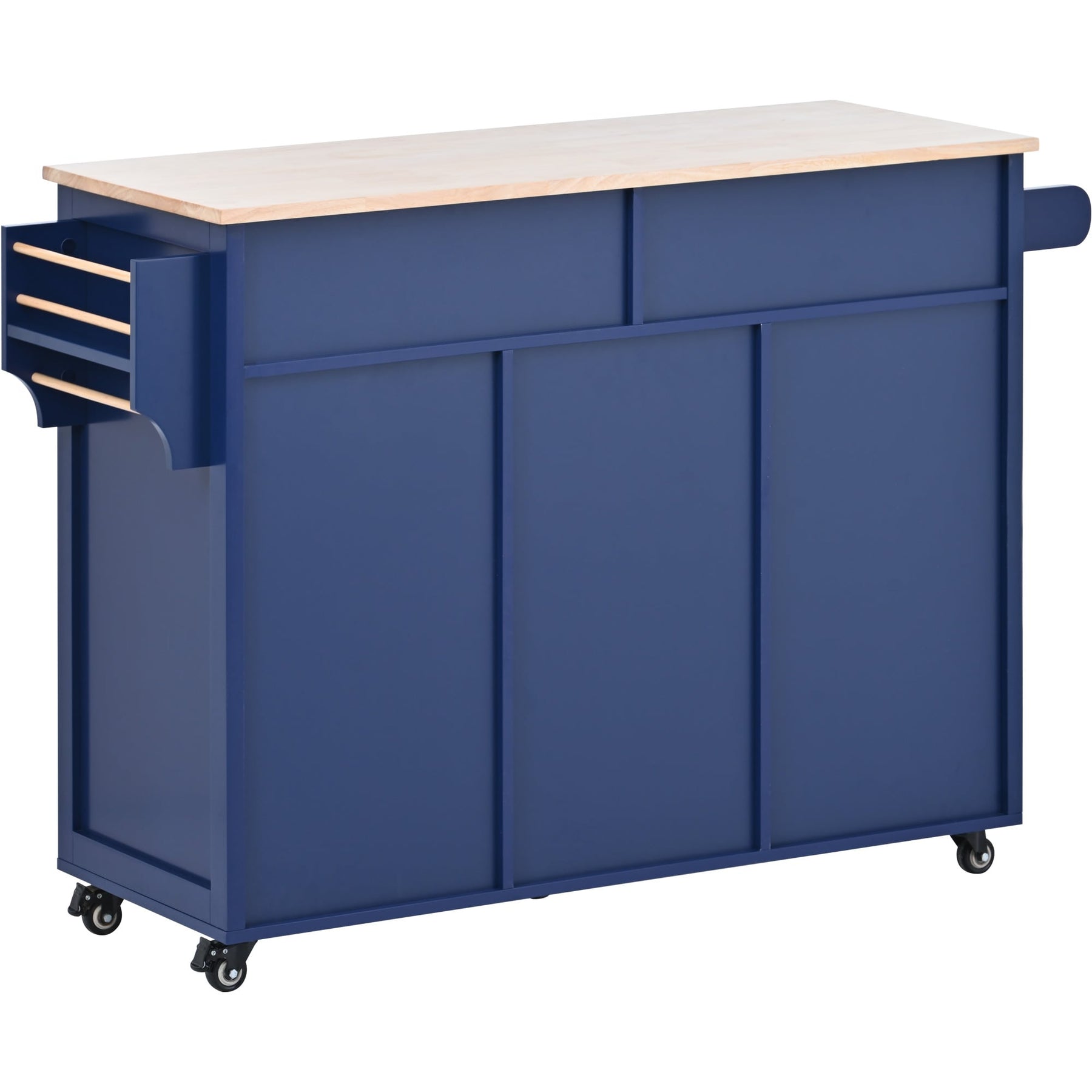 Runesay Blue Mdf Base with Mdf Wood Top Rolling Kitchen Island (18.5-i ...