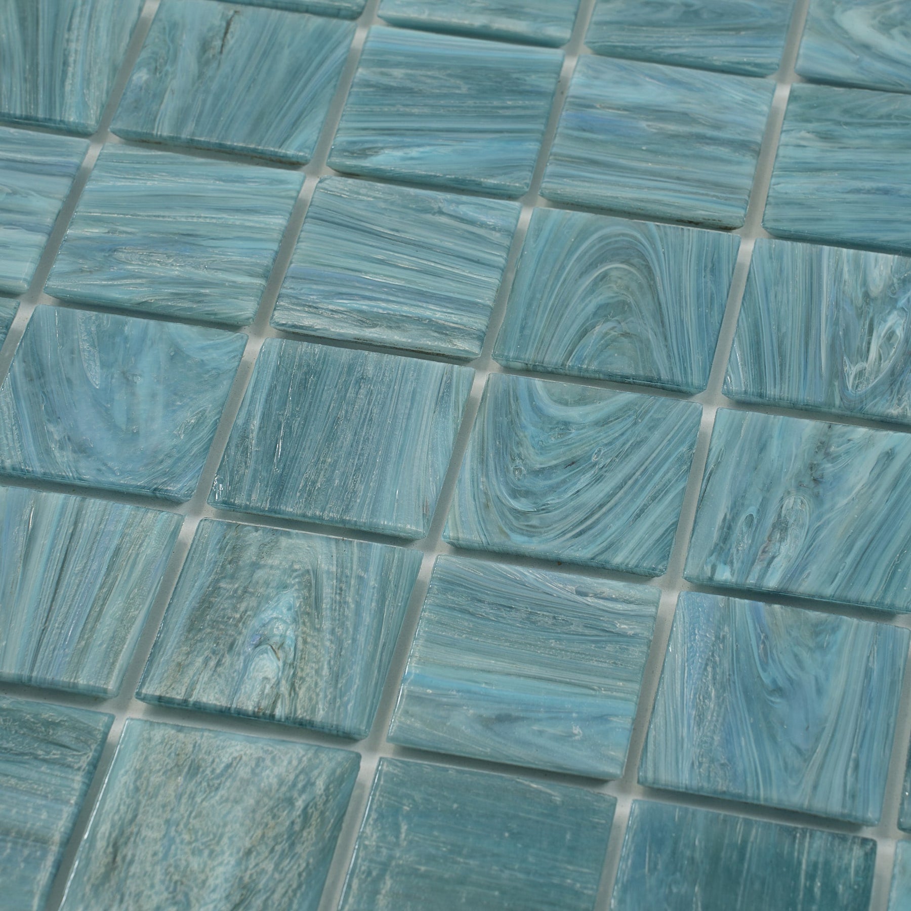 Apollo Tile Celestial Yale Blue 12-in x 12-in Glossy Glass Uniform Squ ...
