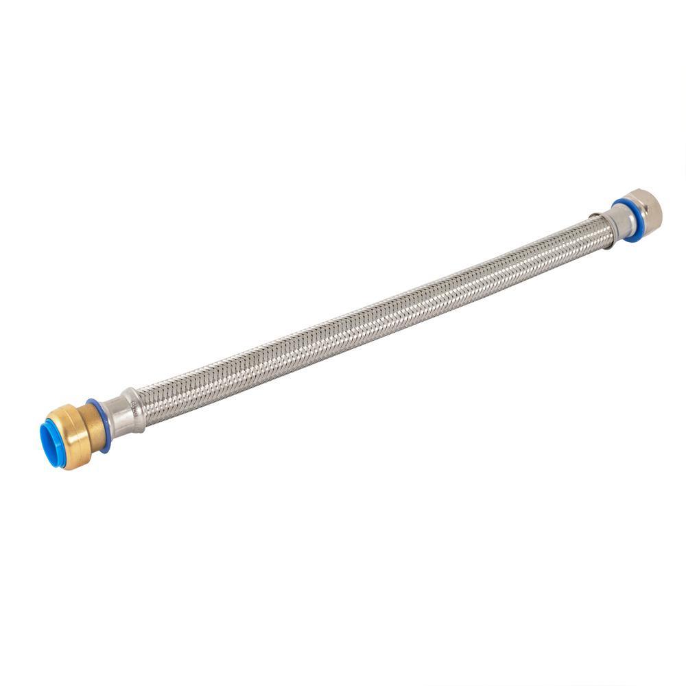 Water-Flex 3/4 in. FIP x 3/4 in. Push-Fit x 18 in. Flexible Water Heat ...