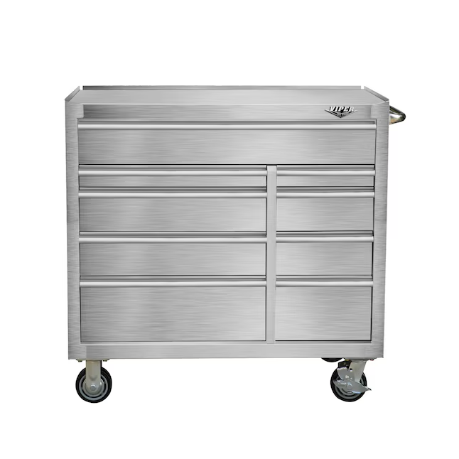 Viper Tool Storage 41.5-in W x 40.8-in H 9-Drawer Stainless Steel Roll ...
