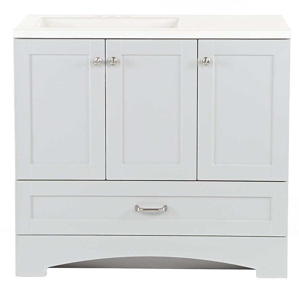 Lancaster 36 in. W x 19 in. D Bath Vanity in Pearl Gray with Cultured ...