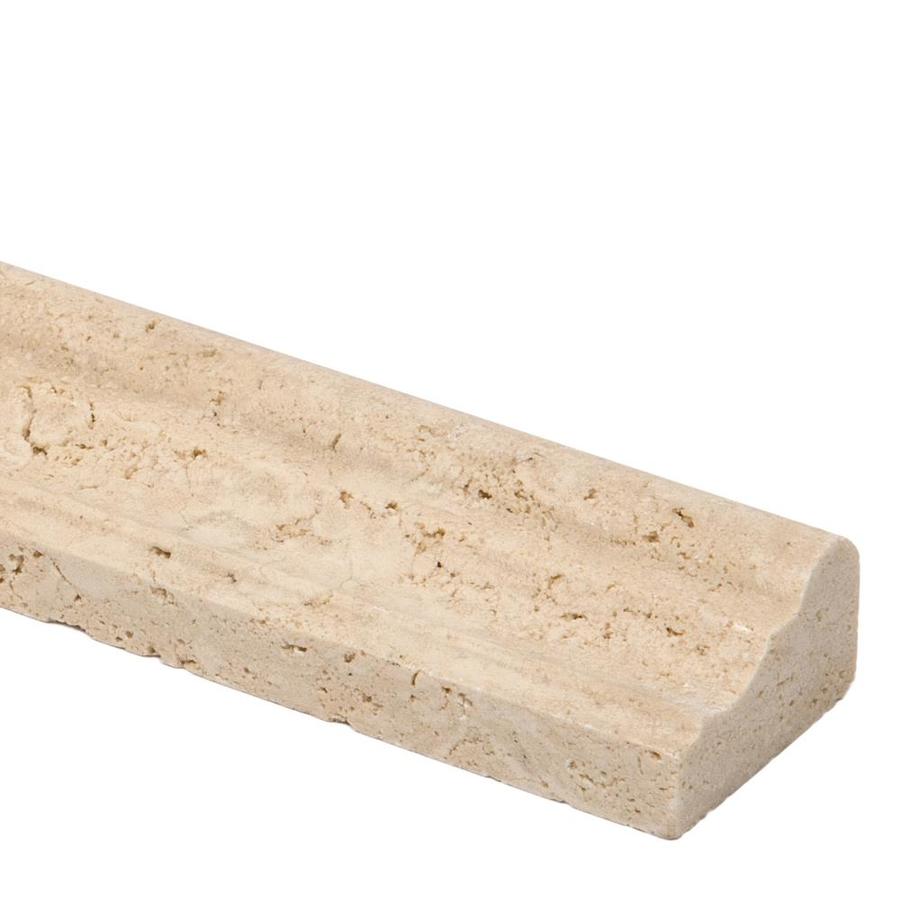 Satori Chiaro Natural Stone Travertine Chair Rail Tile (1-1/2-in x 12 ...
