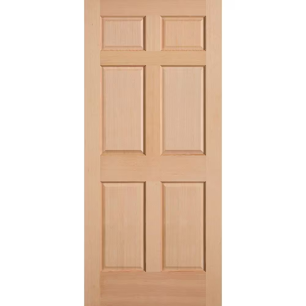 Masonite 36 in. x 80 in. 6-Panel Unfinished Fir Front Exterior Door Sl – PROARB