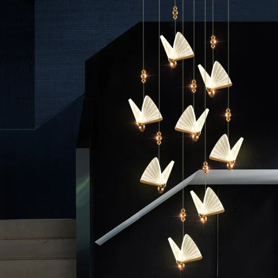 DLSSLIGHTING Modern Decoration Butterfly Design Hotel Lamp Living Hang ...