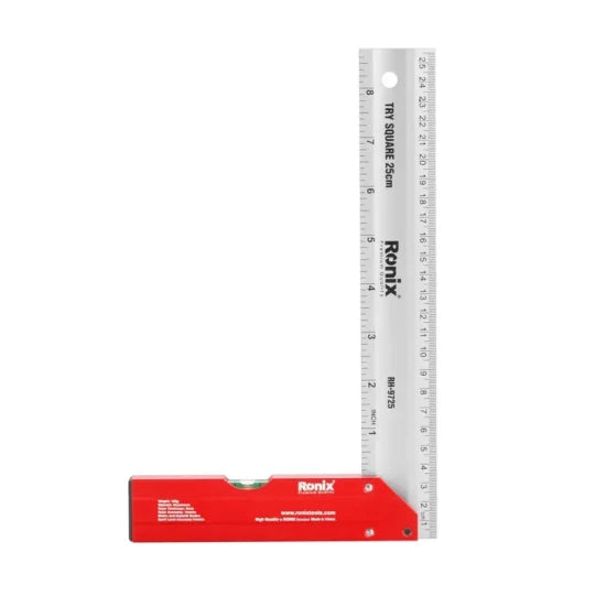 Ronix Rh-9725 Angel Square 25cm L Shape Aluminium Try Square 90 Degree ...