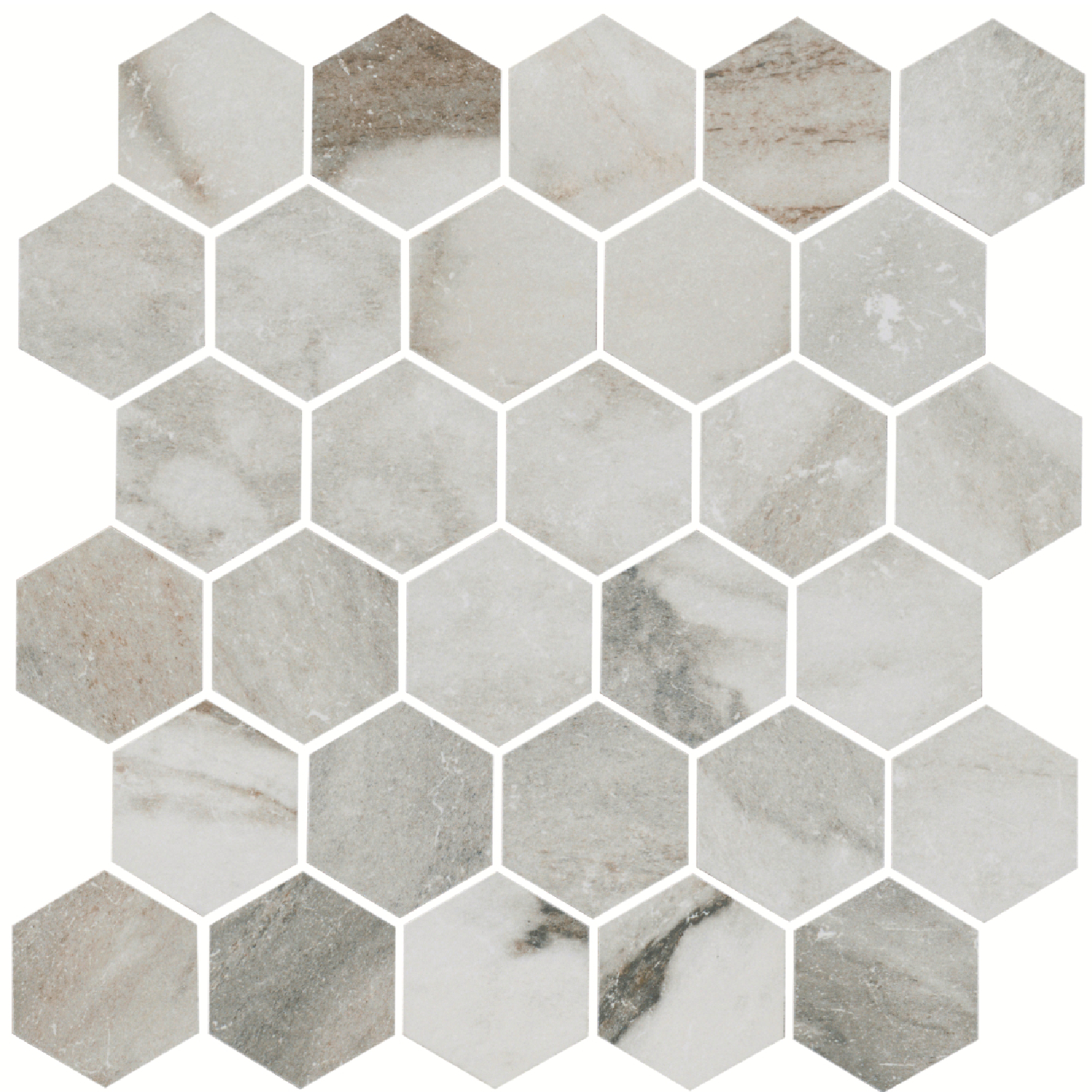 Royal Grey Hex Porcelain Mosaic Wall and Floor Tile - 2 in. – PROARB