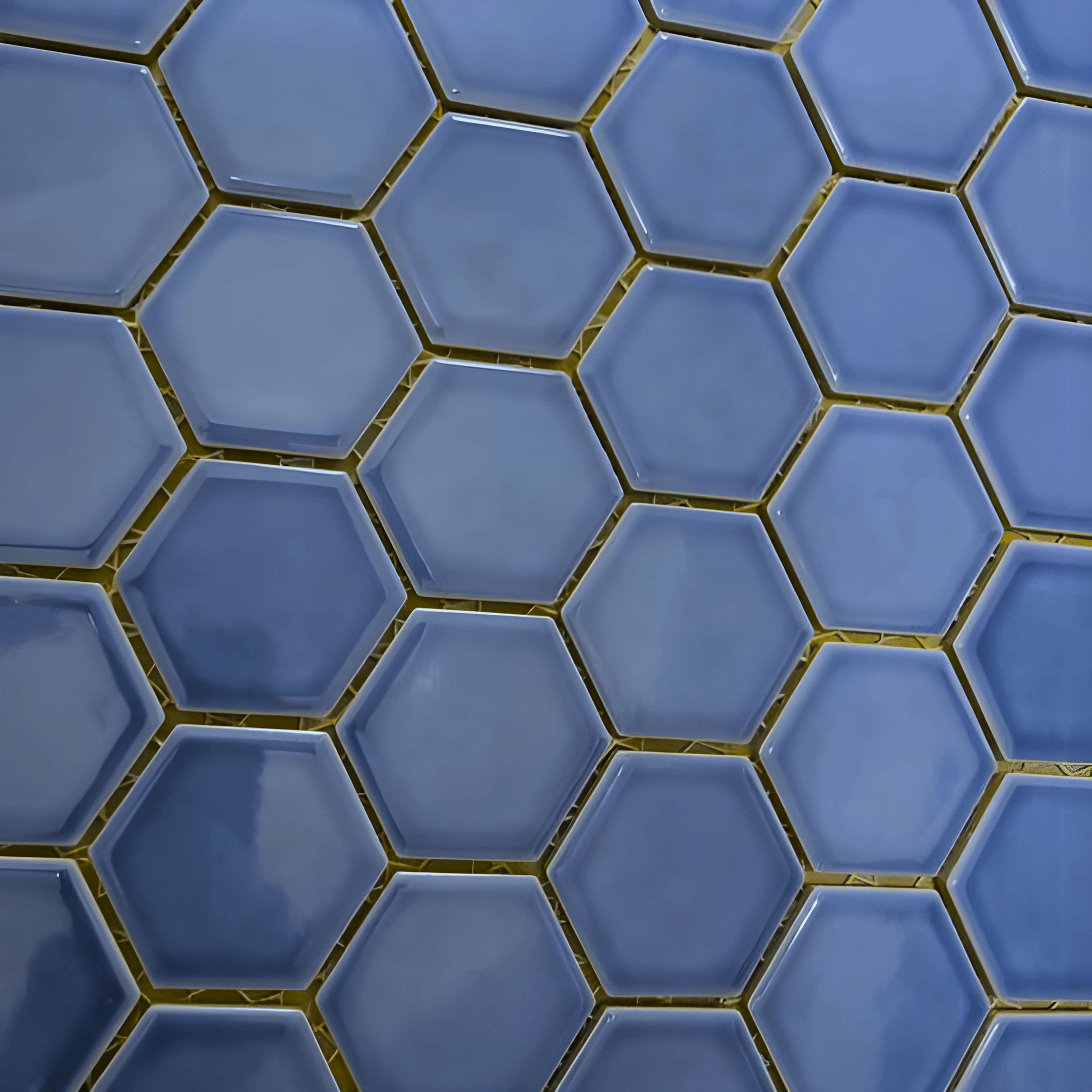 Tribeca 2 in. Hex Glacier Blue 12-5/8 in. x 11-1/8 in. Porcelain Mosai ...