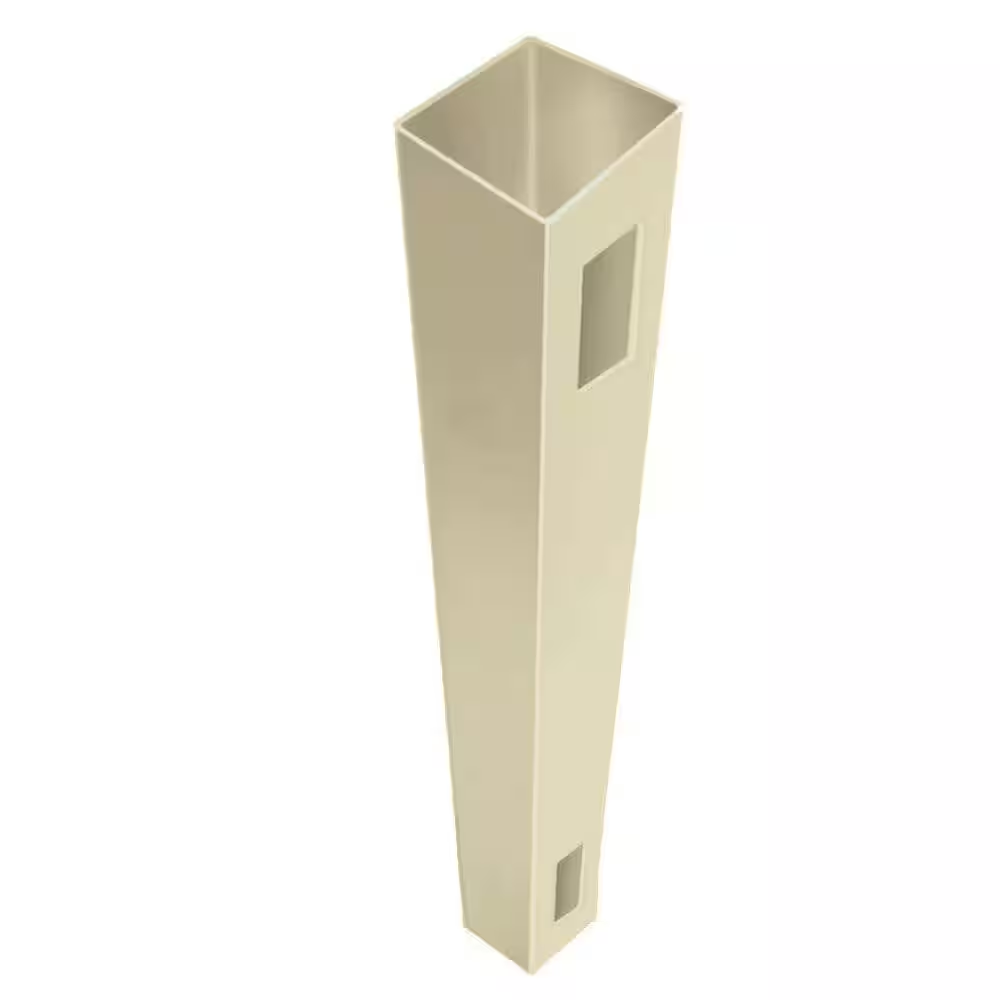 Veranda 5 in. x 5 in. x 8 ft. Sand Vinyl Routed Fence End/Gate Post ...