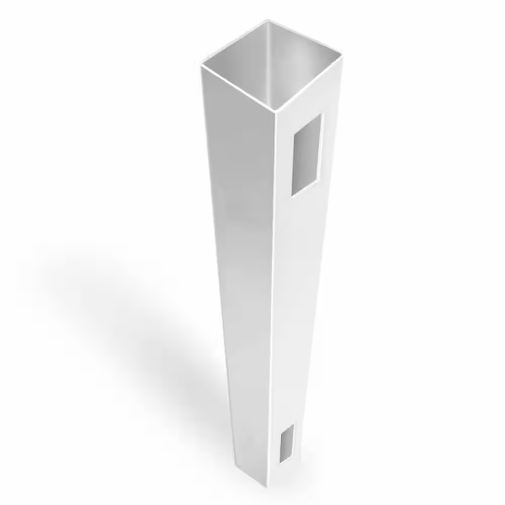 Veranda 5 in. x 5 in. x 8 ft. White Vinyl Routed Fence End/Gate Post ...