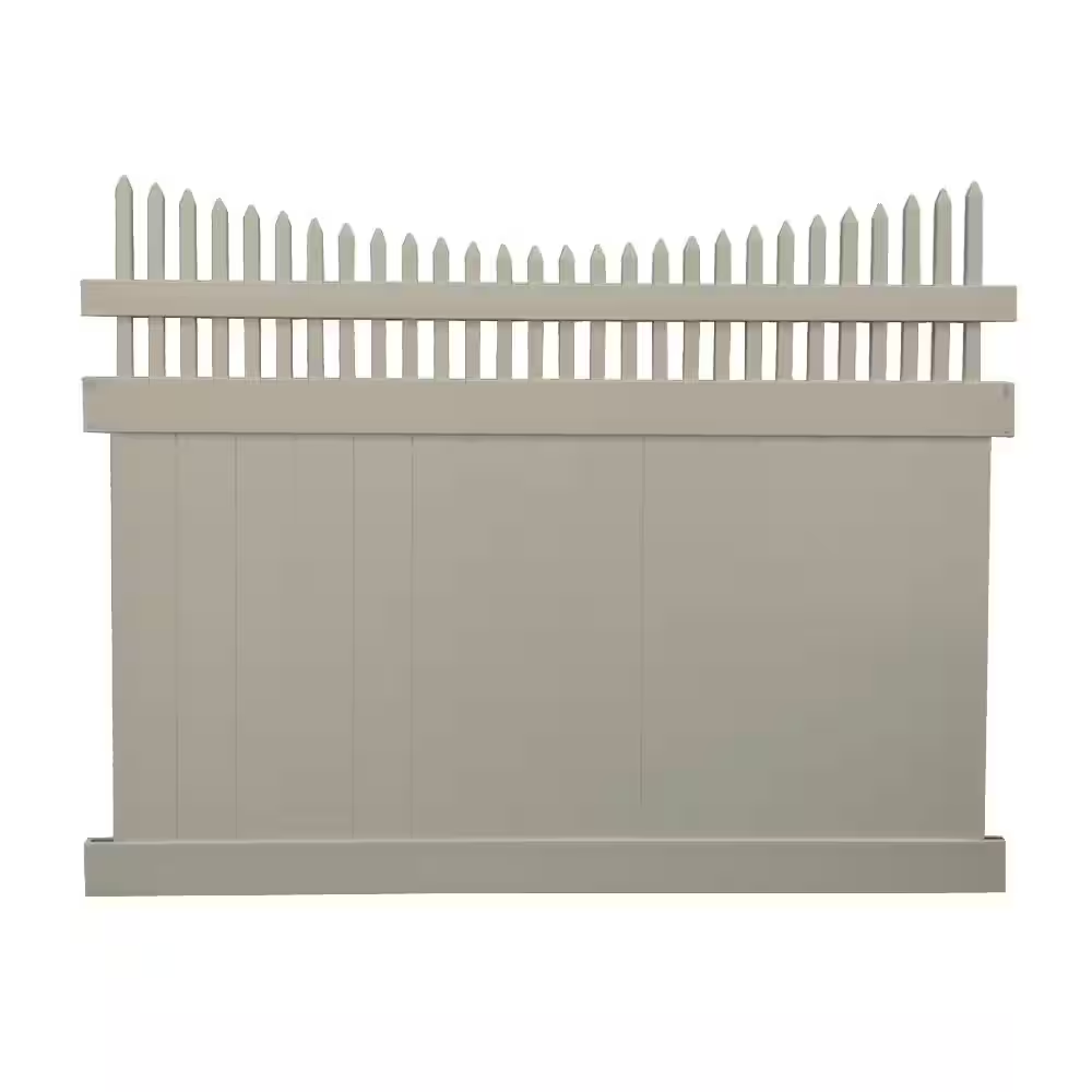 Weatherables Halifax 6 ft. H x 8 ft. W Khaki Vinyl Privacy Fence Panel ...