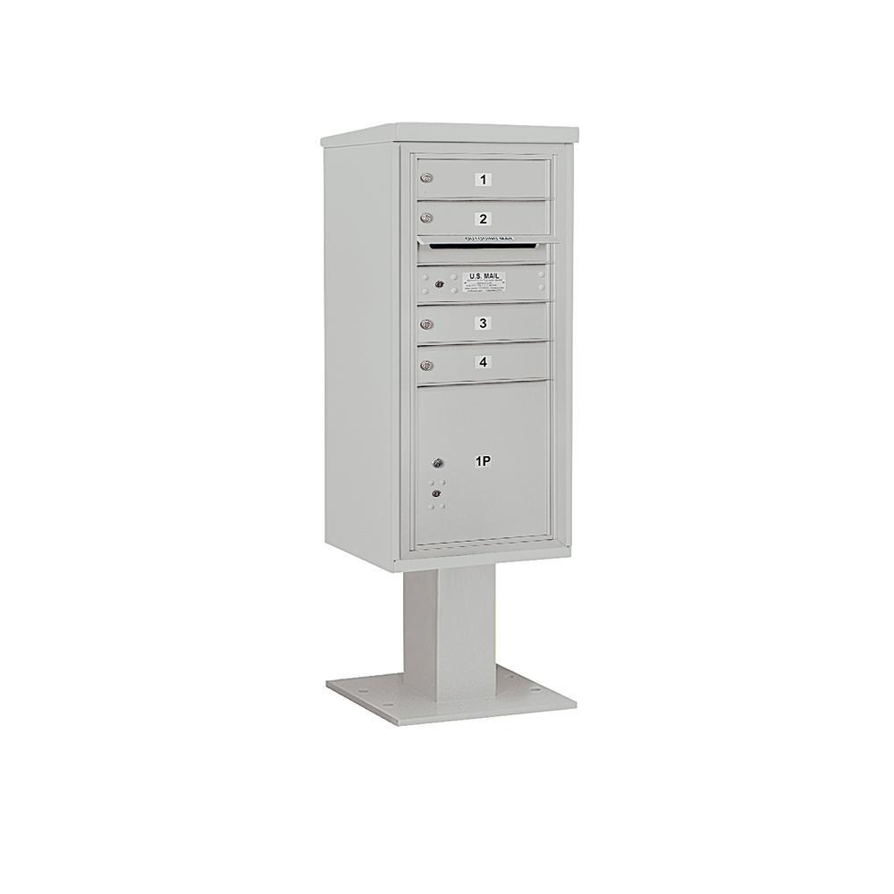 3400 Horizontal Series 4-Compartment 1-Parcel Locker Pedestal Mount Ma ...