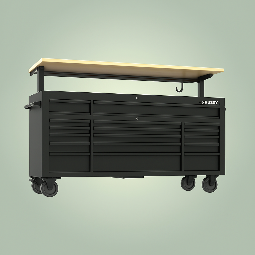 Husky 72" Heavy Duty Mobile Workbench with Adjustable Hardwood Top – PROARB