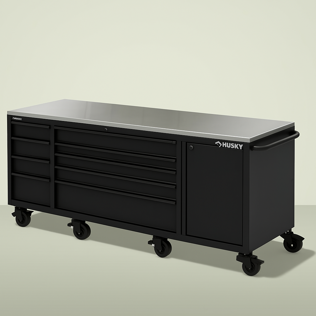 Husky 96-inch Heavy-Duty Mobile Workbench with Stainless Steel Top – PROARB