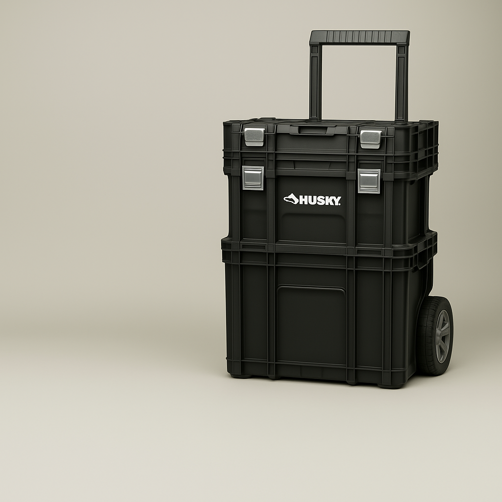 Husky 22 in. Connect Rolling System Modular Plastic Tool Box with Whee ...