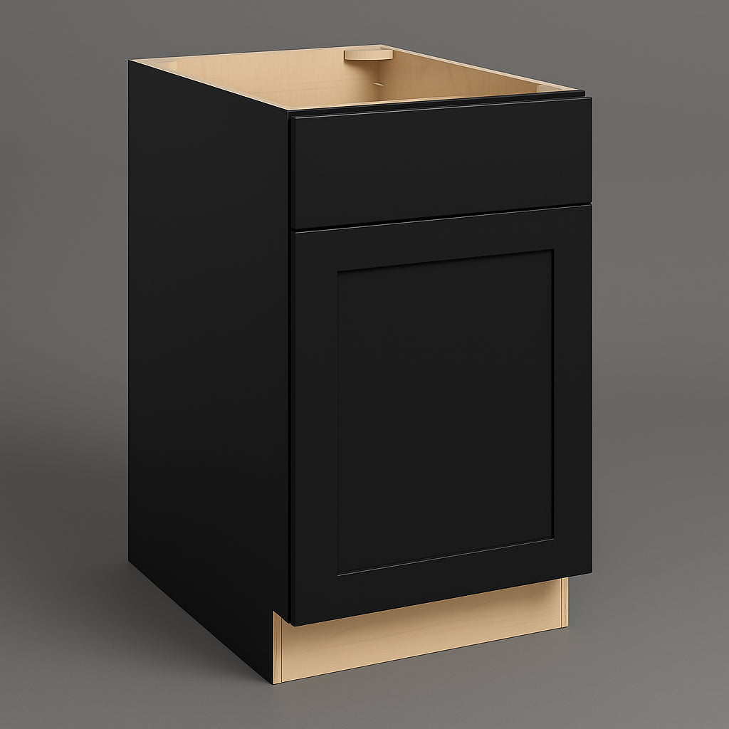 Hampton Bay Avondale Raven Black Shaker Base Kitchen Cabinet - 21 in ...