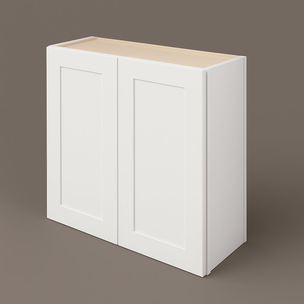 Plywell Shaker Double Door Wall Cabinet with Adjustable Shelves, White ...