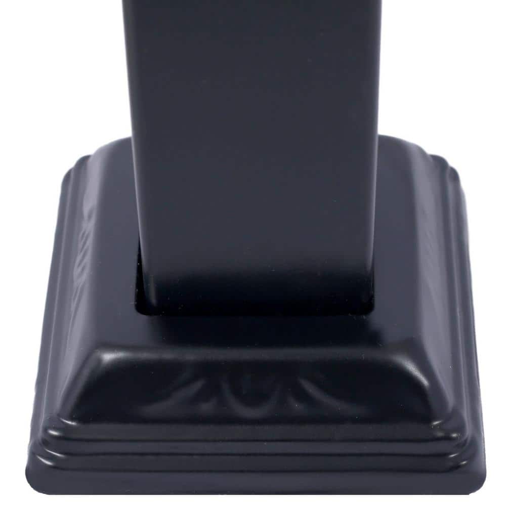 Angel Sar 54 in. H x 33 in. W Black Wrought Iron Handrails, Outdoor St ...