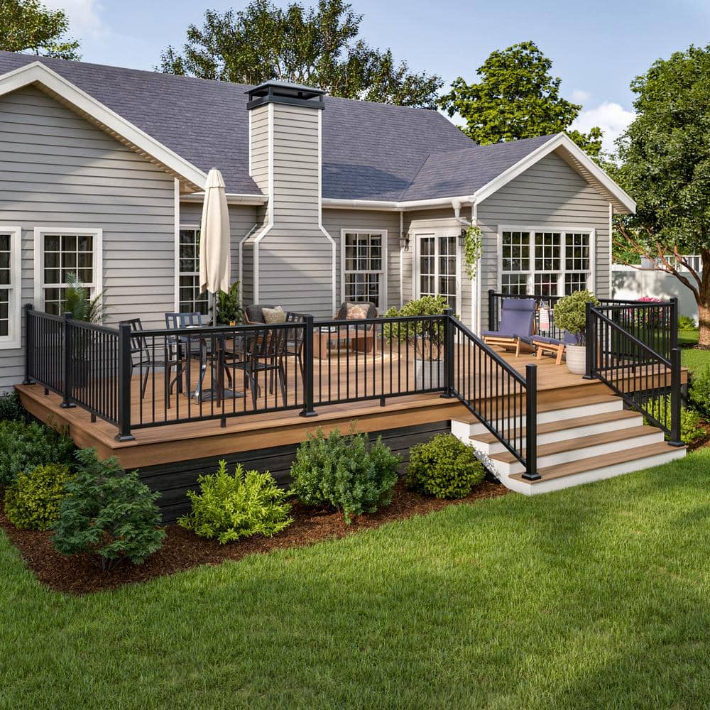 Aria Railing Powder Coated Aluminum Preassembled Deck Railing 36 in. x ...
