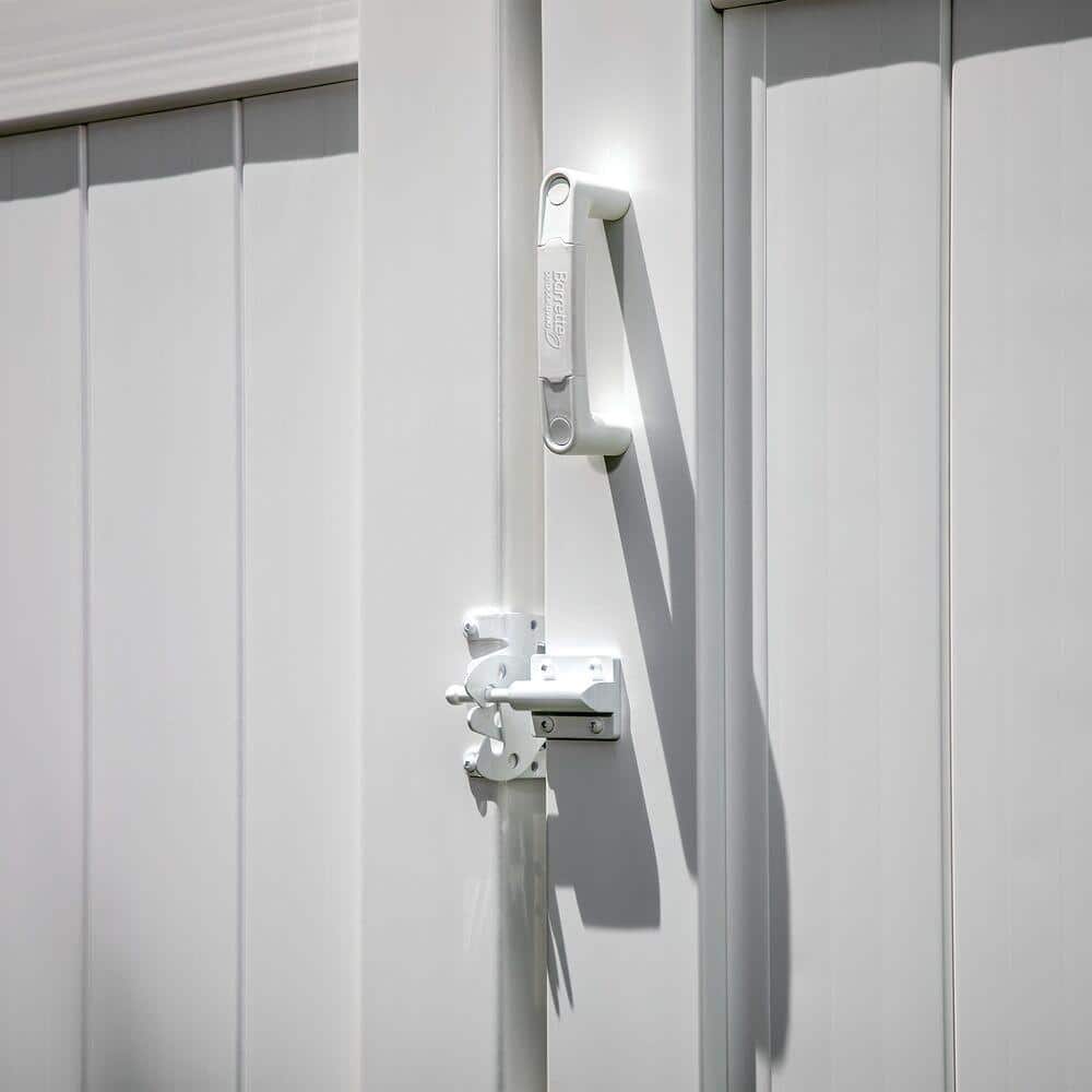 Barrette Outdoor Living 7.75 in. x 4 in. Heavy-Duty Steel White Gate L ...