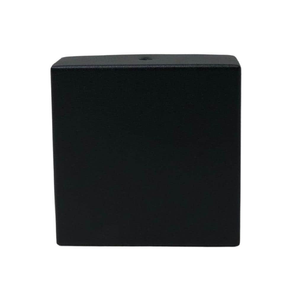 NUVO IRON Eazy-Cap 4 in. x 4 in. Black Galvanized Steel Modern Low-Pro ...