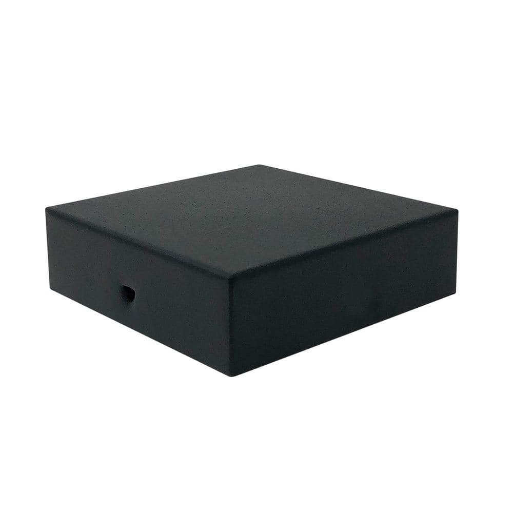 NUVO IRON Eazy-Cap 4 in. x 4 in. Black Galvanized Steel Modern Low-Pro ...