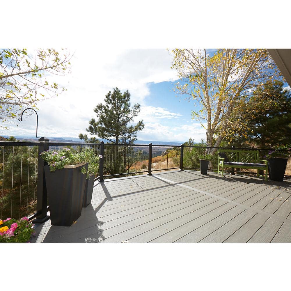 FORTRESS Fe26 Vertical Cable Rail 34.5-in x 34.5-in Black Sand Railing ...