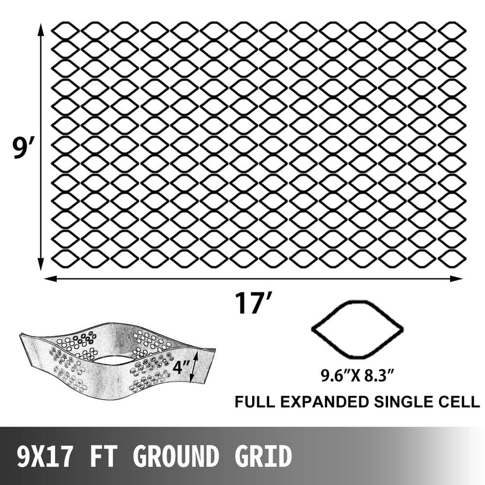 SVOPES Geo Cell Ground Grid 9 ft. x 17 ft. 4 in. Thick HDPE Gravel Sta ...