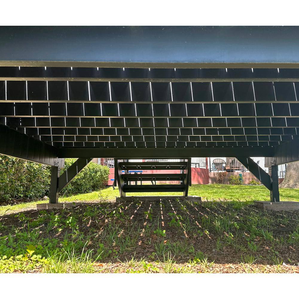 FORTRESS Apex Attached 12 ft. x 12 ft. Brazilian Teak PVC Deck Kit wit ...