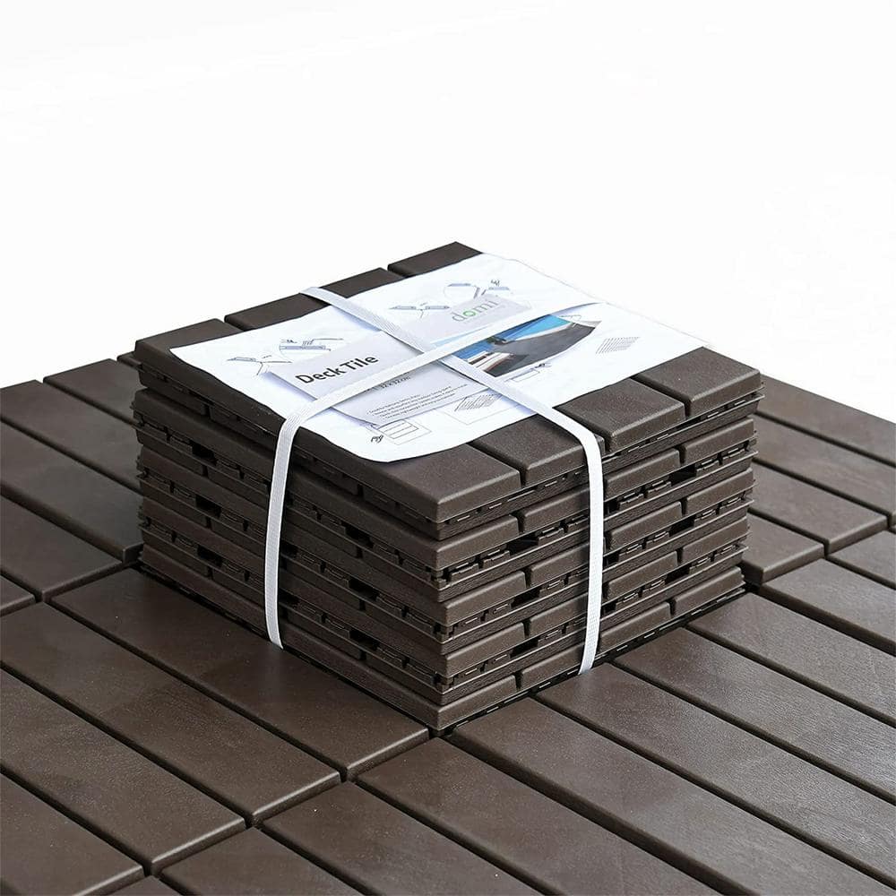 Patio Interlocking Deck Tiles, 12"x12" Square Composite Decking Tiles ...