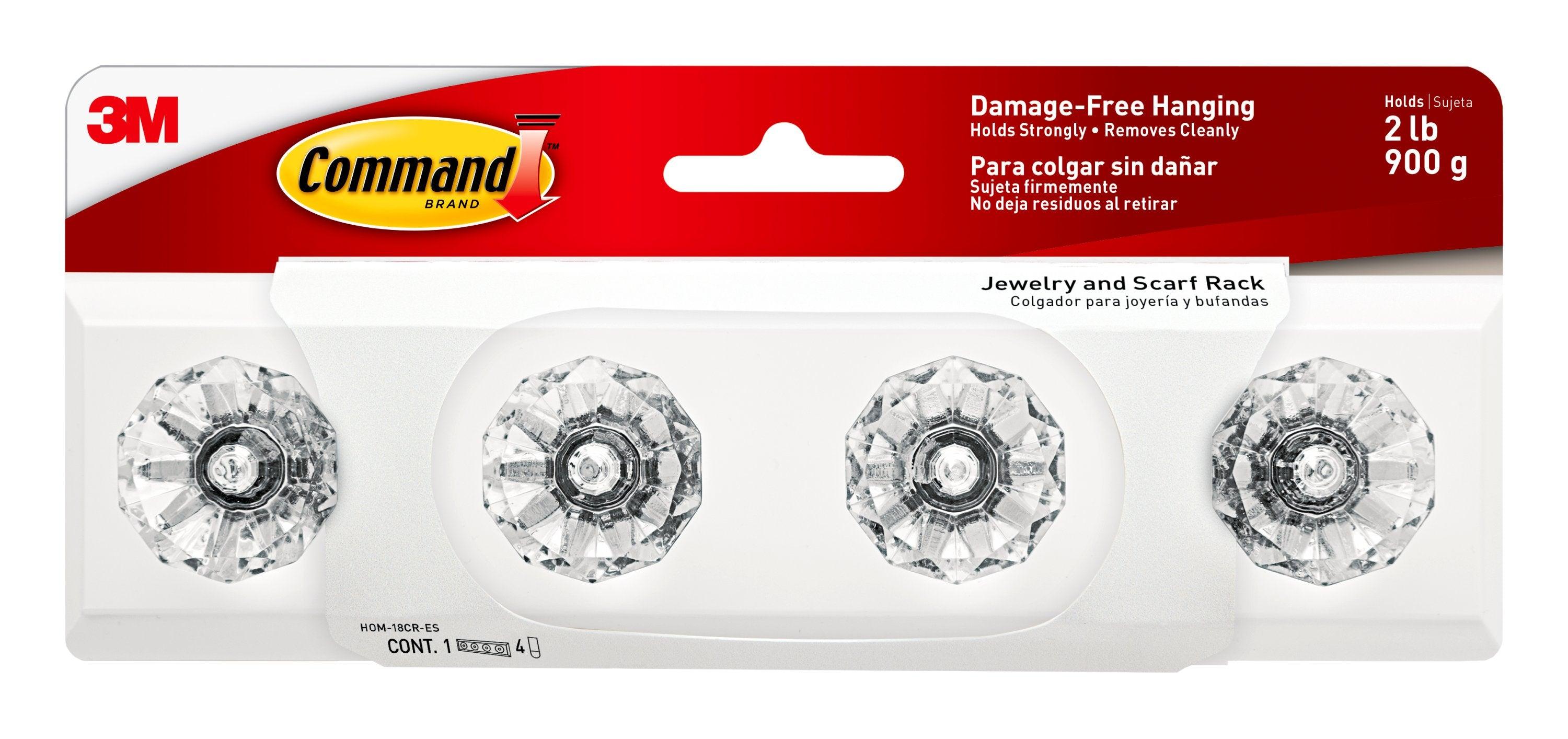 Command Crystal Knob Rack, Quartz, 1 Rack, 4 Strips/Pack – PROARB