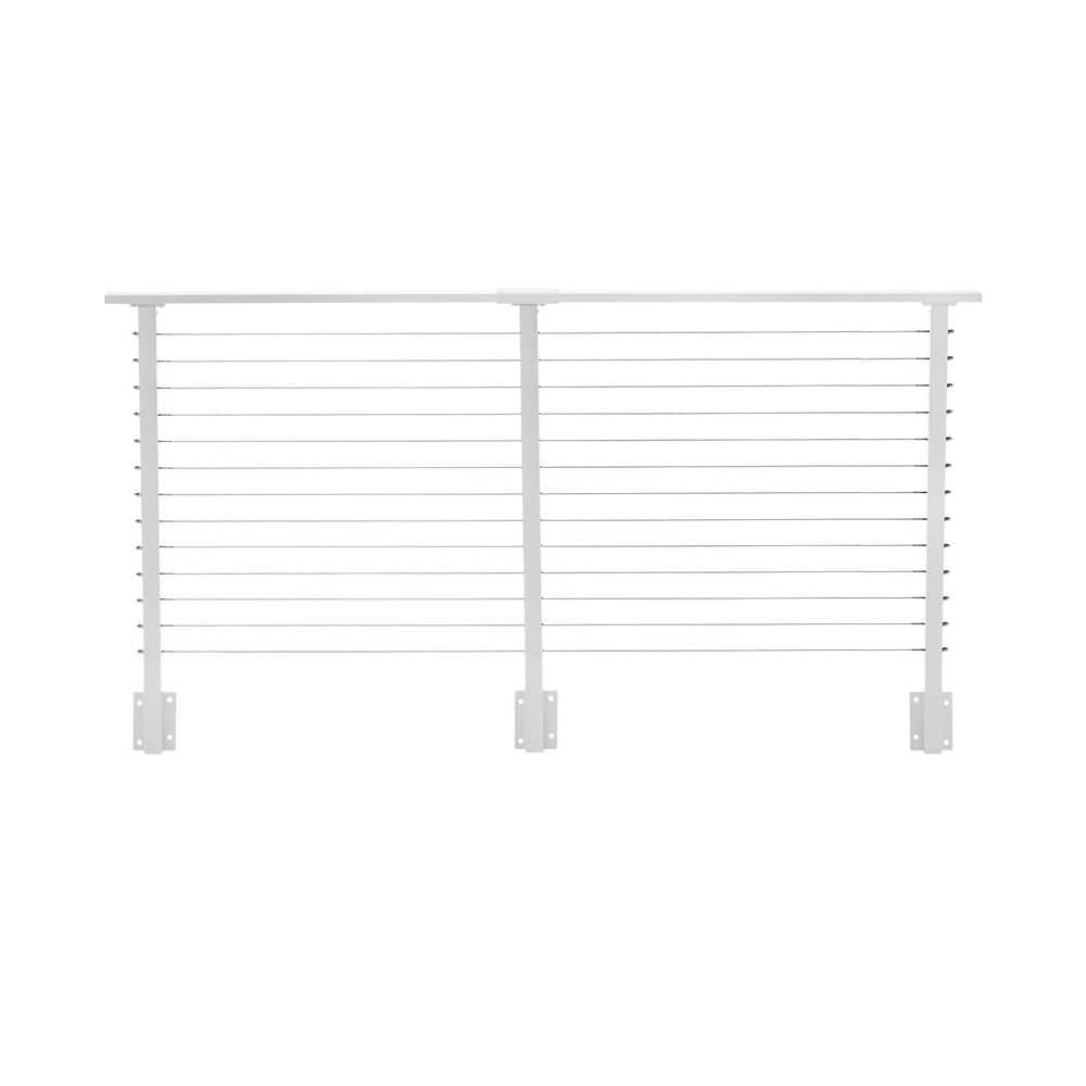 CityPost 10 ft. Deck Cable Railing, 42 in. Face Mount in White – PROARB