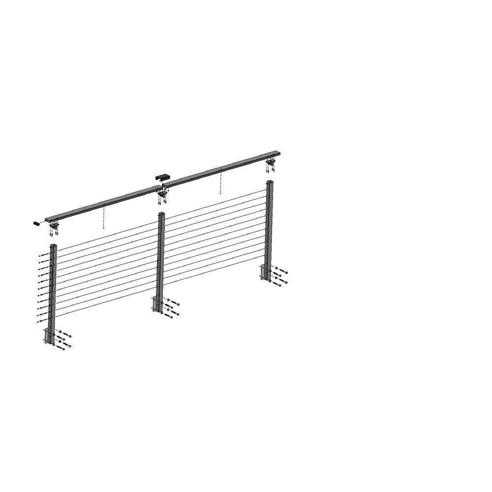 CityPost 10 ft. Deck Cable Railing, 42 in. Face Mount in White – PROARB