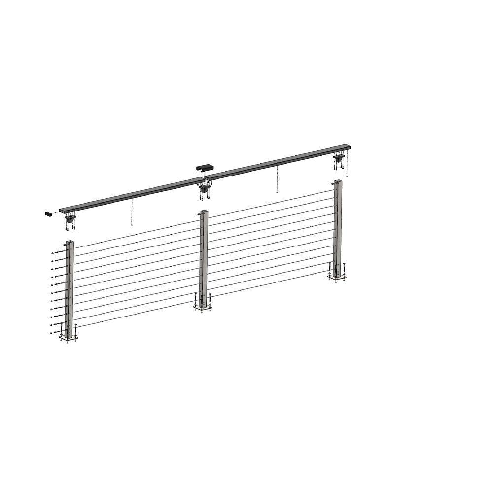CityPost 12 ft. Deck Cable Railing, 42 in. Base Mount, White – PROARB