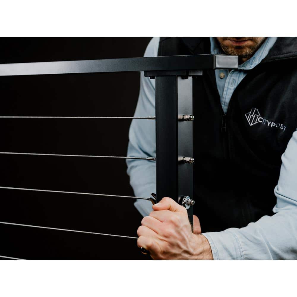 CityPost 16 ft. Deck Cable Railing, 42 in. Face Mount in White – PROARB