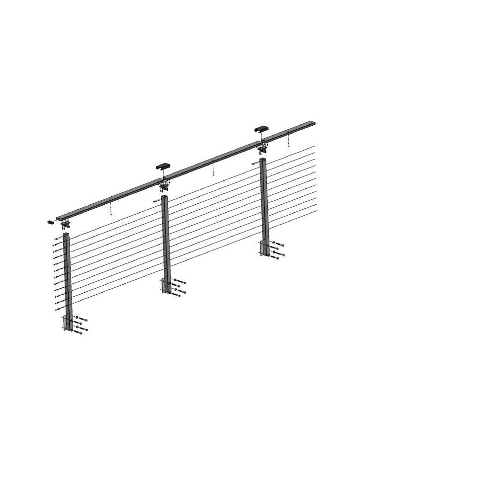 CityPost 42 ft. Deck Cable Railing, 42 in. Face Mount, Bronze – PROARB